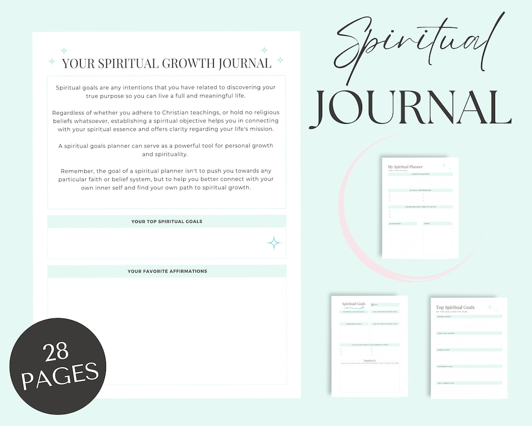 Spiritual Growth Journal, Printable Spiritual Goal Planner ...