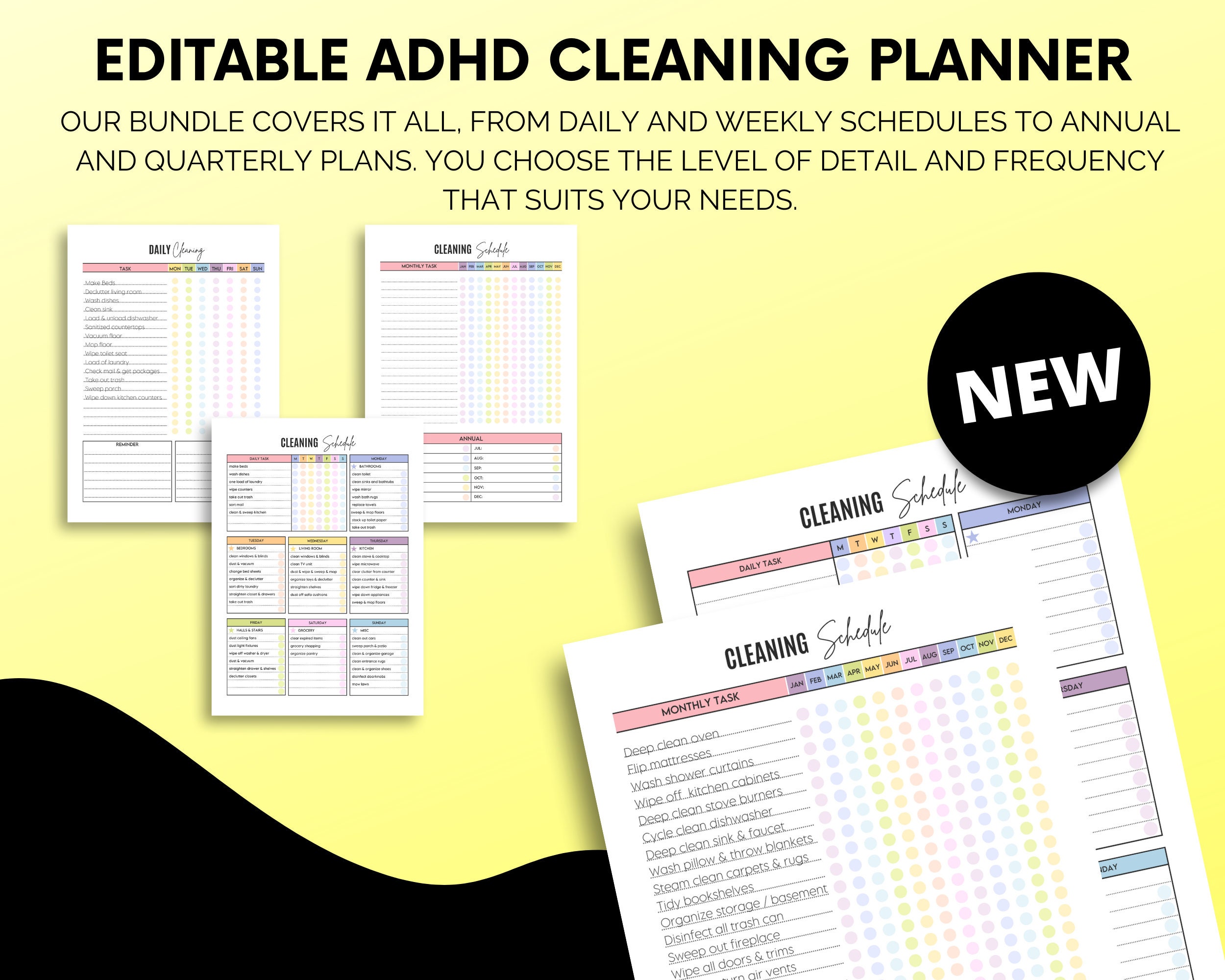 ADHD Cleaning Checklist Bundle Printable ADHD Cleaning - Etsy