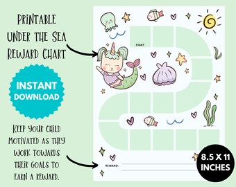 Under the Sea Reward Chart for Kids, Printable Ocean Behavior Chart ...