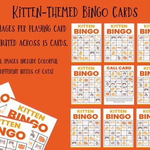 Kitten Bingo Cards, Purrfectly Fun Kitty Cat Activities Gift, Birthday ...