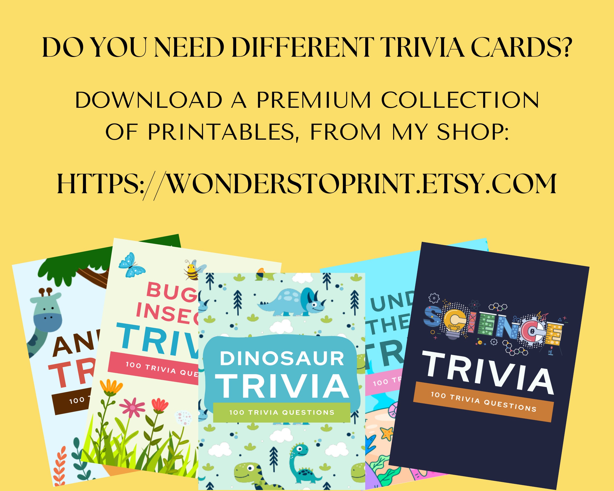 Space Trivia Cards Set, Trivia Game Printable, Trivia Night, Question ...