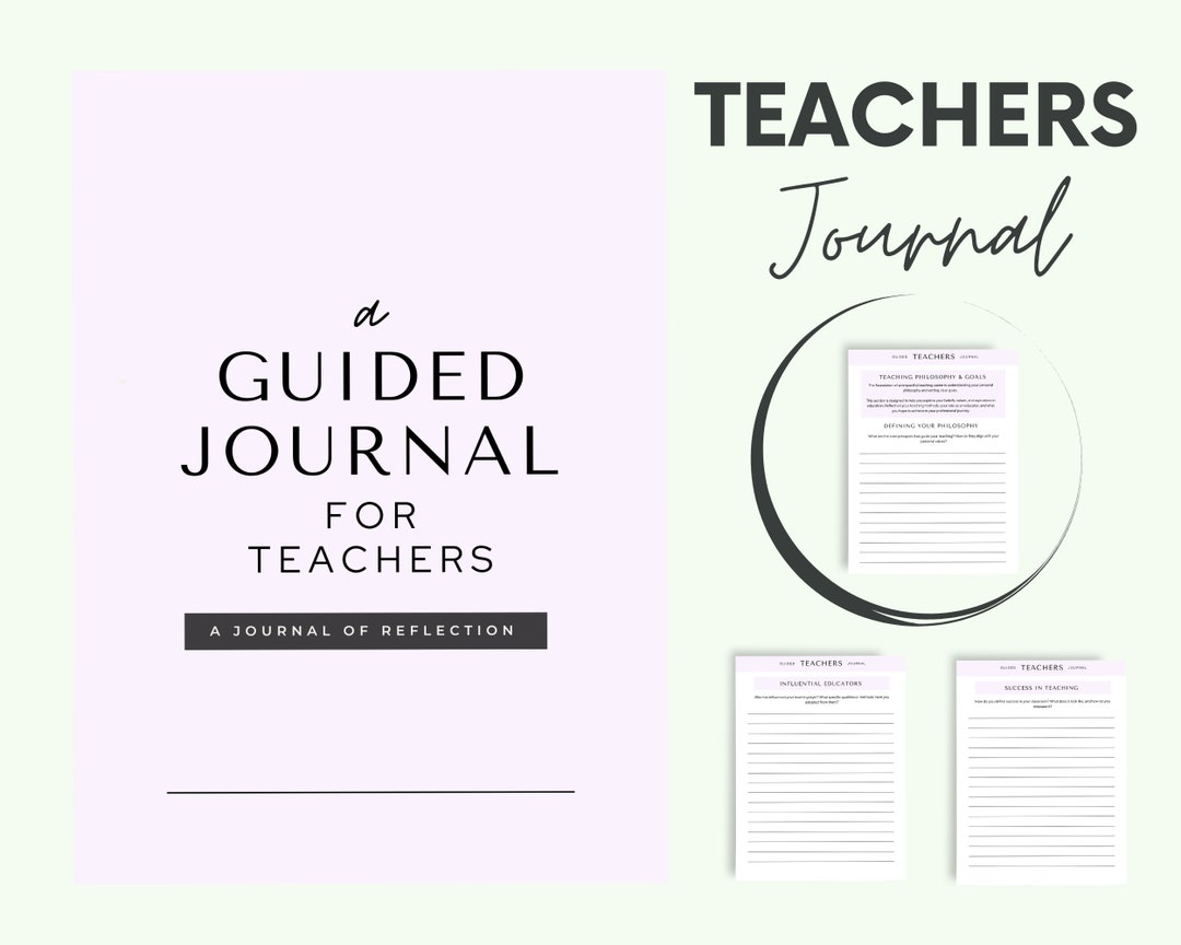 Guided Journal for Teachers, Printable Reflection Journal, Daily ...