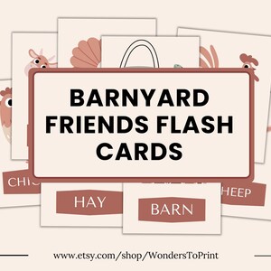 Barnyard Friends Flash Cards | Farm Animals Flash Cards | Preschool ...