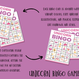 Unicorn Bingo Cards, Printable Unicorn Birthday Game, Magical Party ...