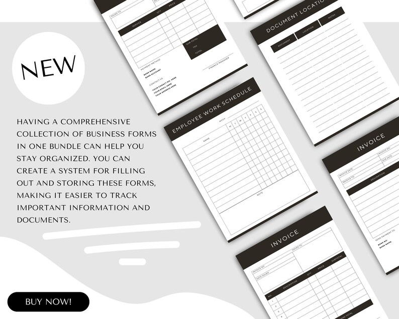 Business Forms, Printable Small Business Forms, Editable Professional ...