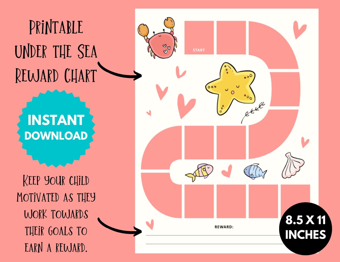 Under the Sea Reward Chart for Kids, Printable Ocean Behavior Chart ...