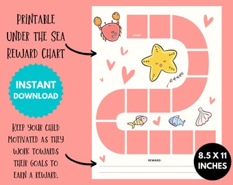 Under the Sea Reward Chart for Kids Printable Ocean Behavior - Etsy