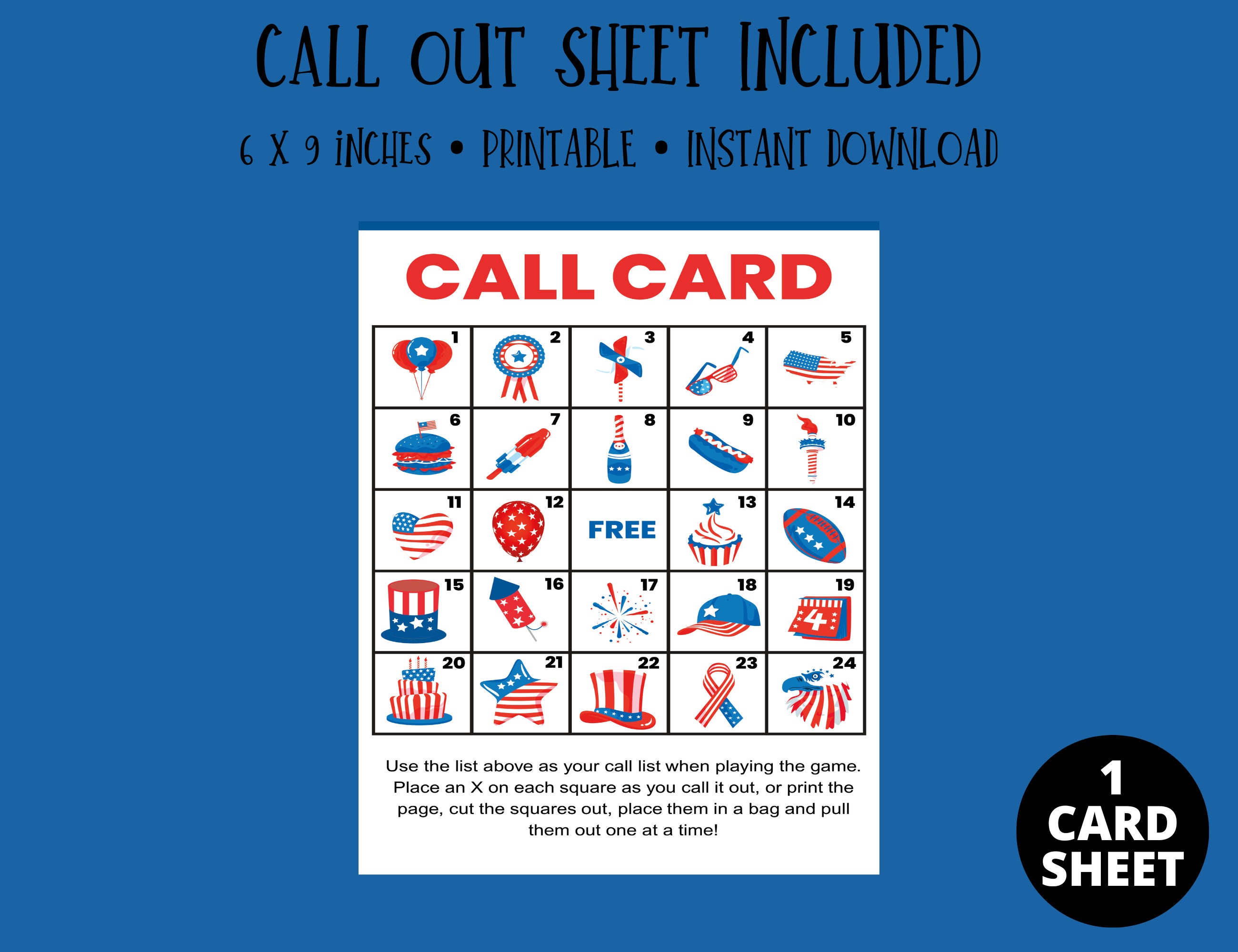 4th of July Bingo Cards, Printable Patriotic Party Game, Fun ...