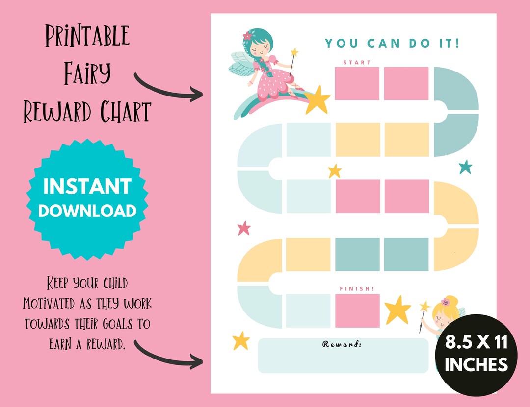 Fairy Reward Chart for Girls, Magical Behavior Chart, Daily Chore Chart ...