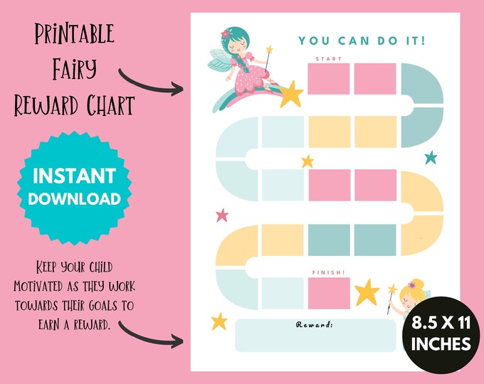 Fairy Reward Chart - Princess Reward Chart - Sleeping Chart - Potty ...
