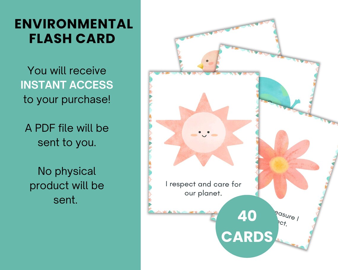 Environmental Awareness Flash Cards | Green Education Cards | Nature ...