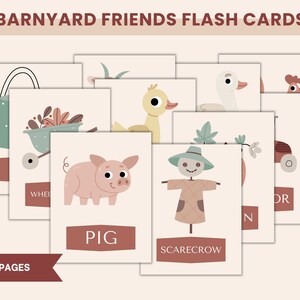 Barnyard Friends Flash Cards | Farm Animals Flash Cards | Preschool ...