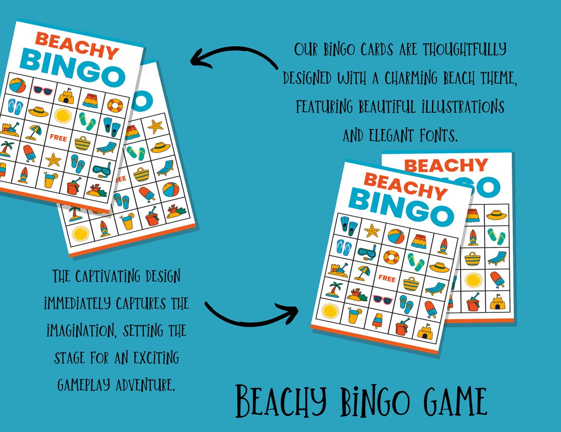 Beach Bingo Cards Printable Beachy-themed Party Game Fun - Etsy UK