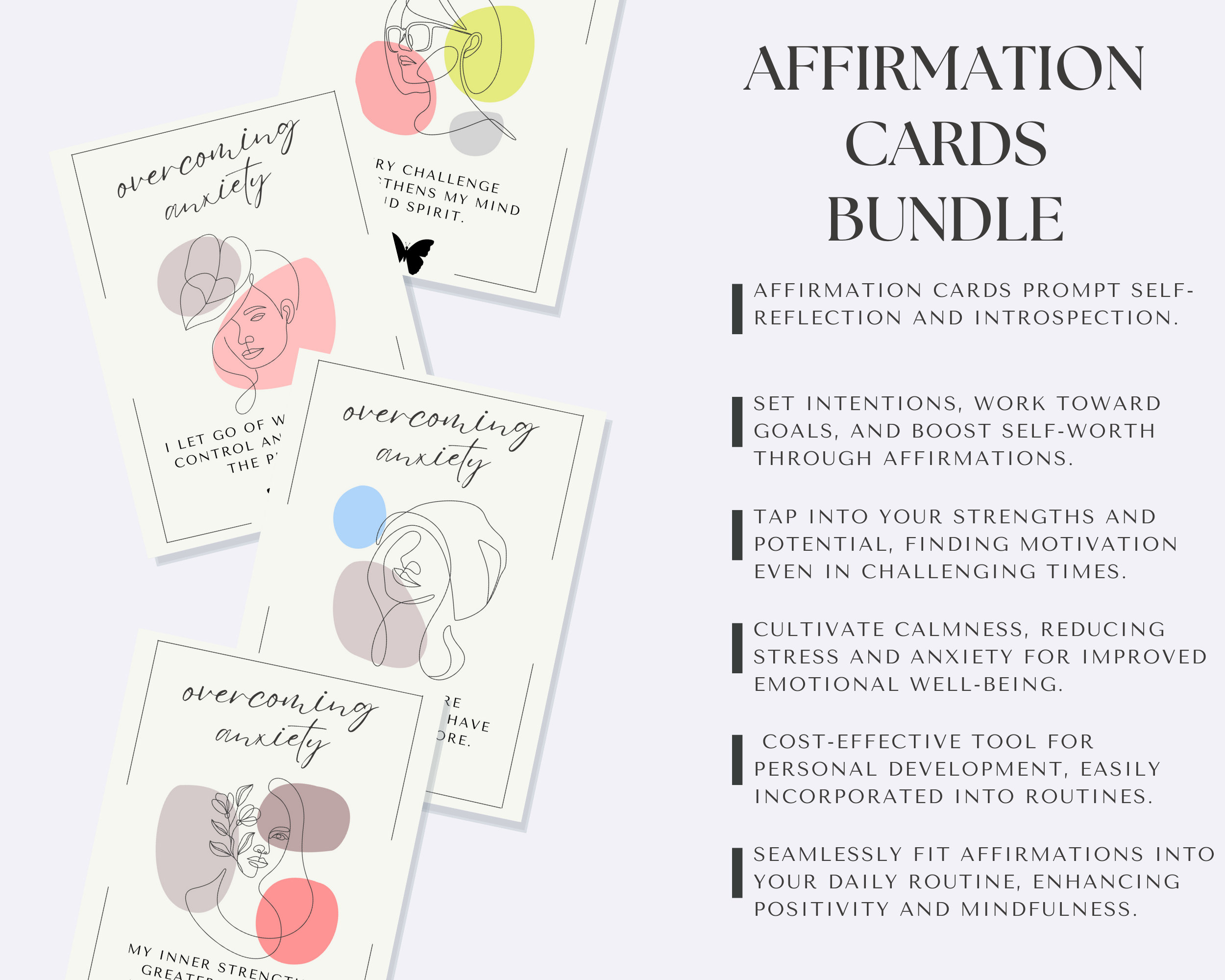 Overcoming Anxiety Affirmation Cards Printable Affirmation - Etsy