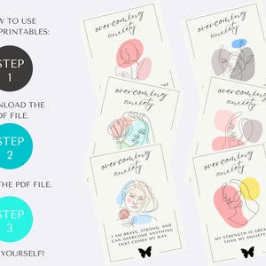 Overcoming Anxiety Affirmation Cards Printable Affirmation - Etsy
