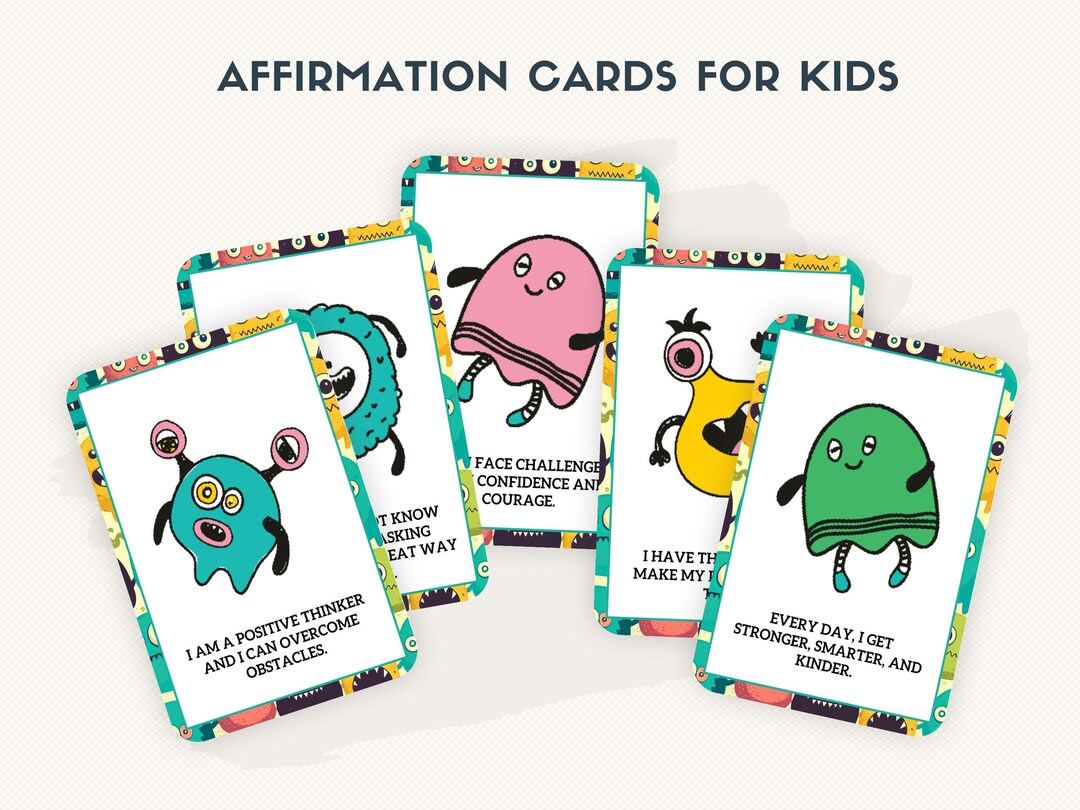 Funny Creatures Affirmation Cards | Kids Motivational Cards | Funny ...