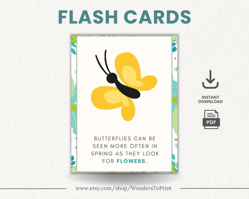 Spring Facts Flash Cards Printable Flashcards Educational Resources ...