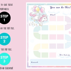 Unicorn Reward Chart for Girl, Rainbow Behavior Chart, Daily Chore ...