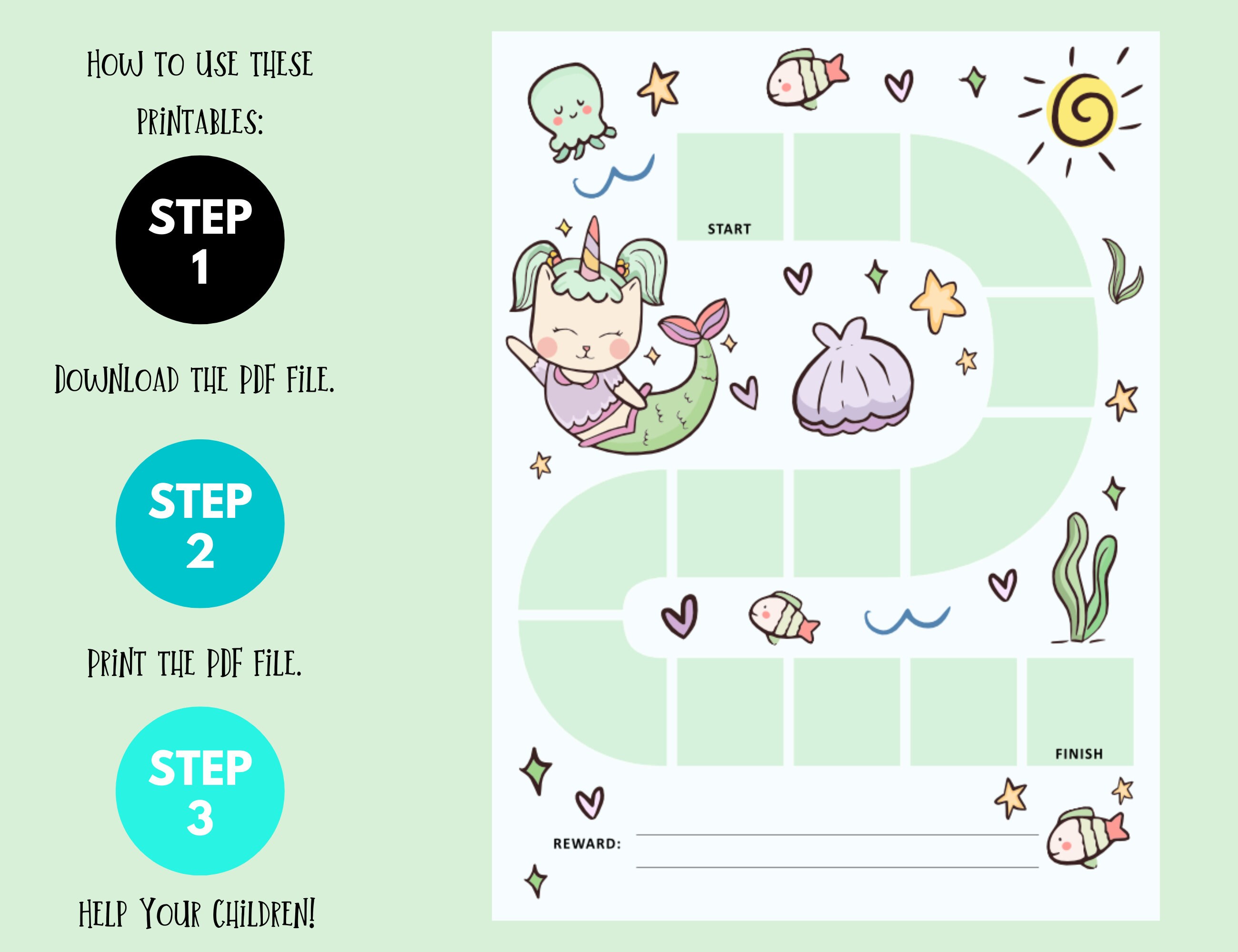 Under the Sea Reward Chart for Kids, Printable Ocean Behavior Chart ...