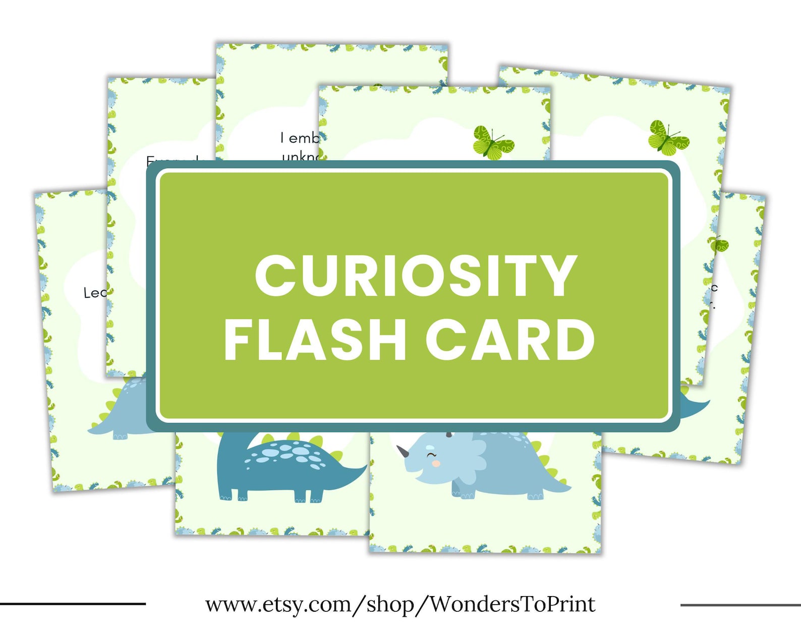 Curiosity & Learning Flash Cards | Dinosaur Affirmation Cards for Kids ...