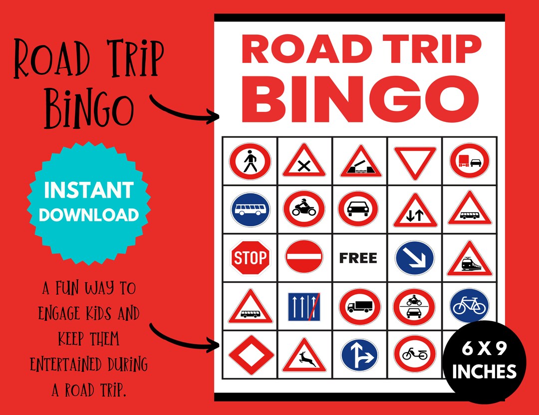 Road Trip Bingo Cards, Printable Travel Party Game, Fun Engaging ...