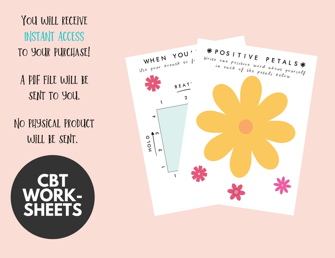 CBT Worksheets for Kids Bundle Mental Health Printable Cbt - Etsy