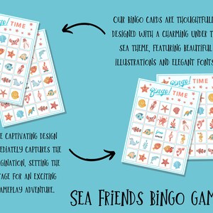 Ocean Bingo Cards With Sea Animal Friends, Printable Marine Life Party ...