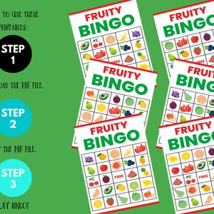 Fruit Bingo Cards, Printable Educational Garden Party Game, Fun Fruity ...
