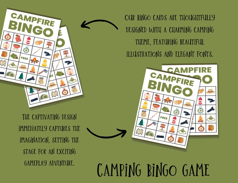 Camping Bingo Cards, Printable Outdoor Kids Adventure & Bonding Game ...
