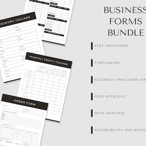 Business Forms, Printable Small Business Forms, Editable Professional ...