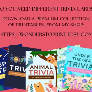 Bugs & Insects Trivia Cards Set, Trivia Game Printable, Trivia Night ...
