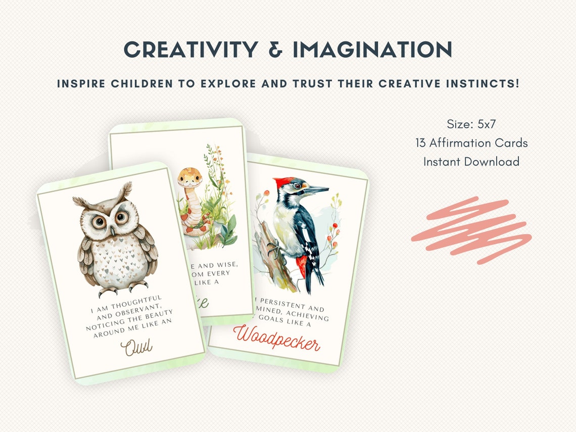Woodland Animals Affirmation Cards Positive Affirmation Cards for Kids ...