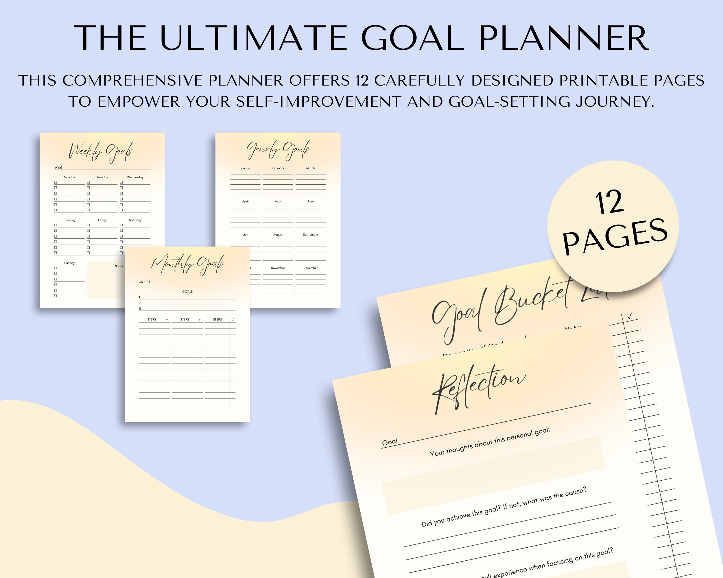 Goal Planner BUNDLE, 2023 Goal Tracker Journal, Printable SMART Goal ...