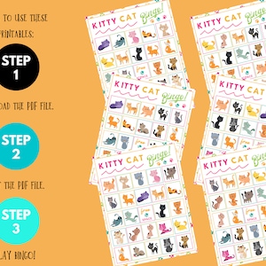 Kitty Cat Bingo Cards, Purrfectly Fun Kitten Activities Gift, Birthday ...