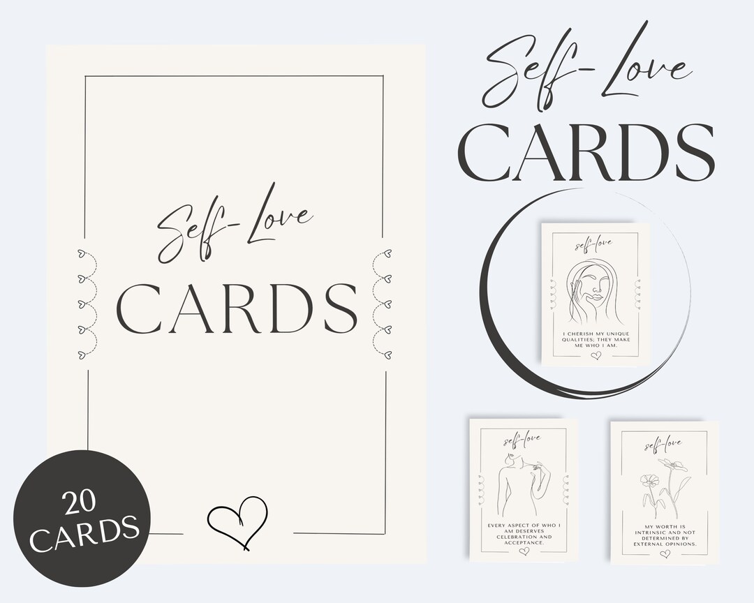Self Love Affirmation Cards Printable Affirmation Card Deck Etsy