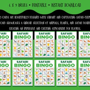 Safari Bingo Cards, Printable Educational Jungle Party Game, Fun ...