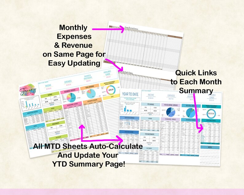 Budget Planner Google Sheets Monthly Budget Spreadsheet Bundle Paycheck ...