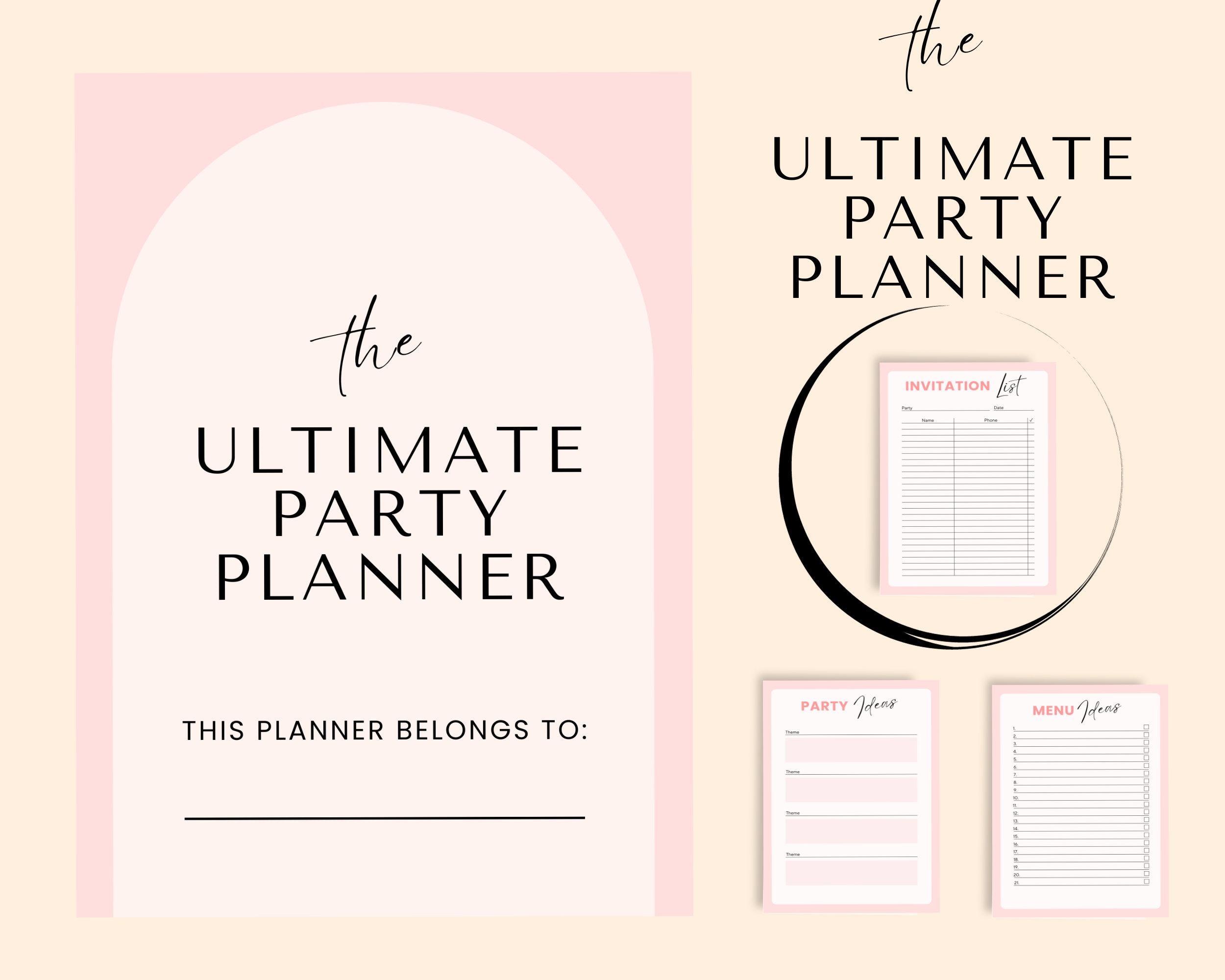 Party Planner, Printable Event Planner Organizer, Editable Birthday ...