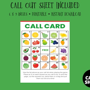 Fruit Bingo Cards, Printable Educational Garden Party Game, Fun Fruity ...