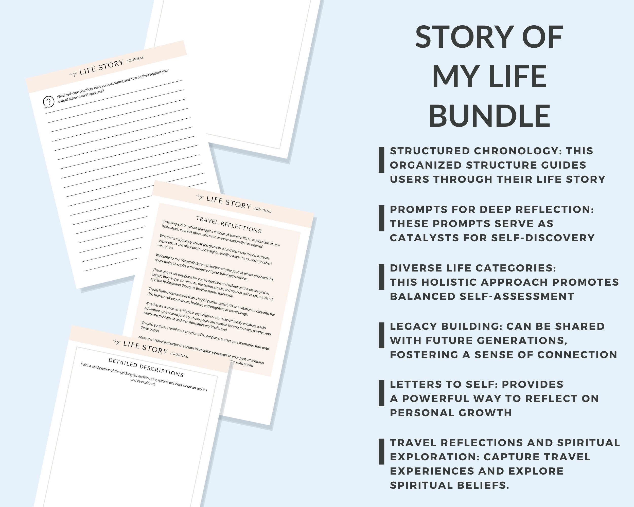 My Life Story Journal, Printable Memory Journal, Legacy-building Diary ...