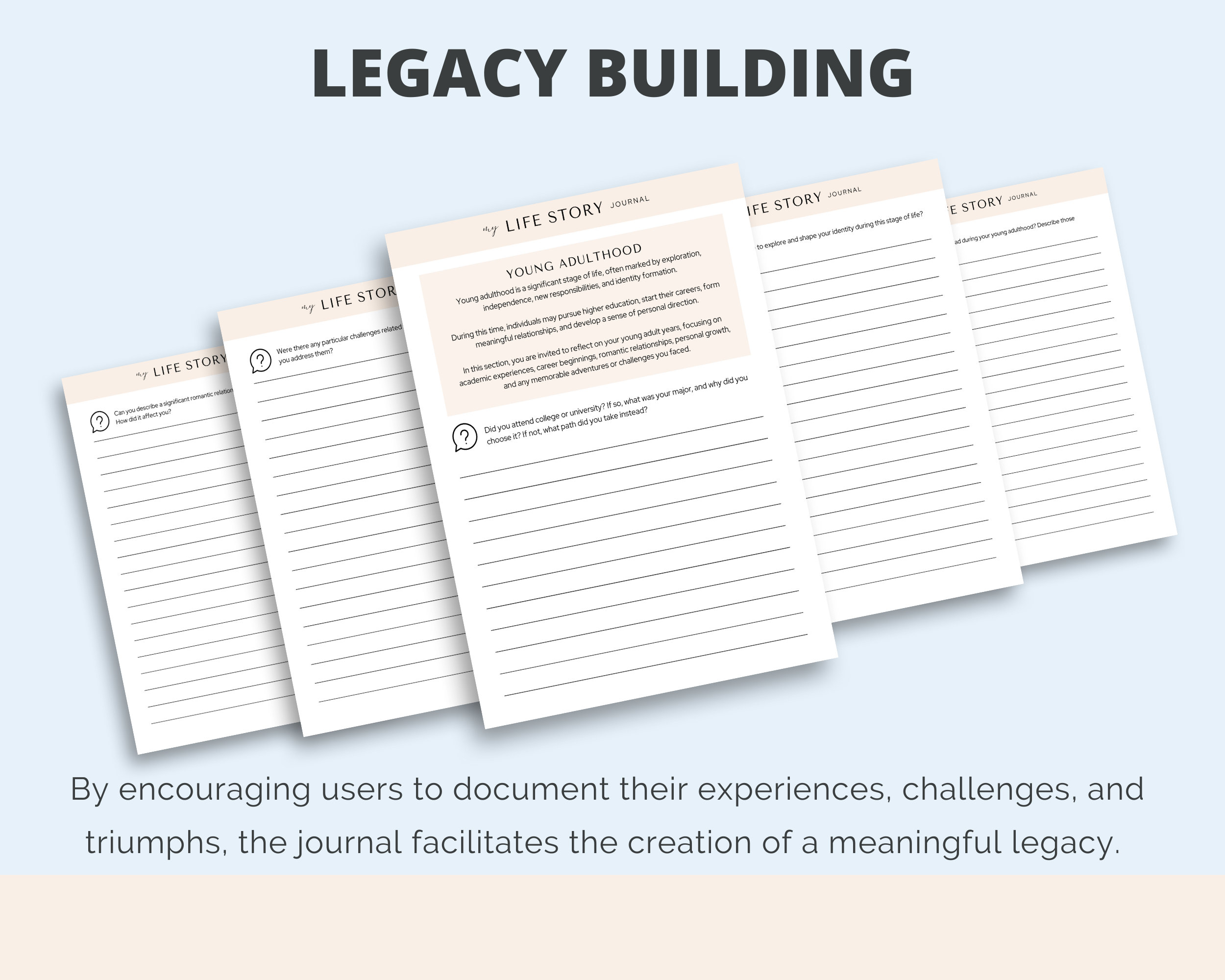 My Life Story Journal, Printable Memory Journal, Legacy-building Diary ...