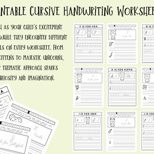 Cursive Handwriting Worksheets for Kids, Printable Cursive Writing ...