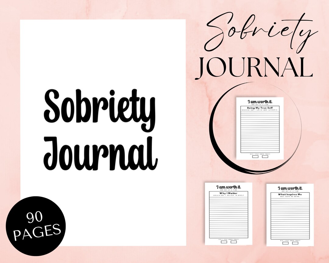 Sobriety Journal, Printable 90-day Addiction Recovery Workbook ...