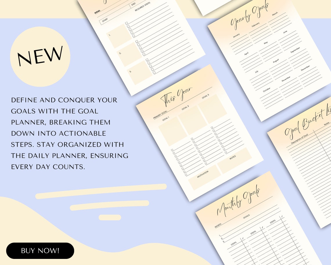 Goal Planner BUNDLE 2023 Goal Tracker Journal Printable - Etsy