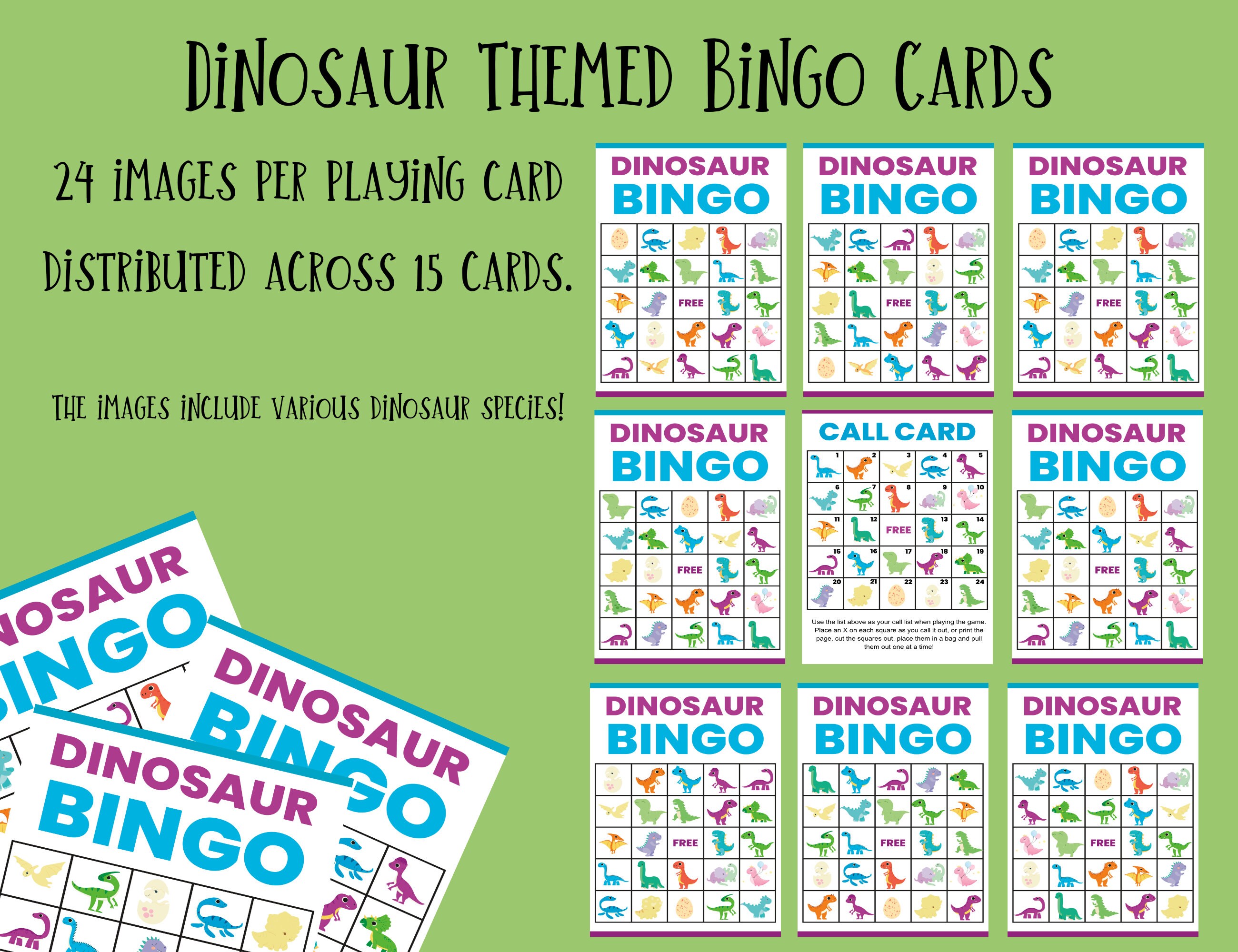 Dinosaur Bingo Cards, Printable Prehistoric Party Game, Fun Dino-themed ...