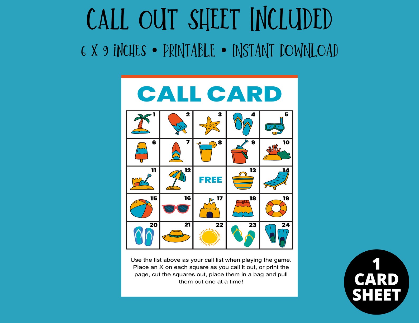 Beach Bingo Cards, Printable Beachy-themed Party Game, Fun Summer ...