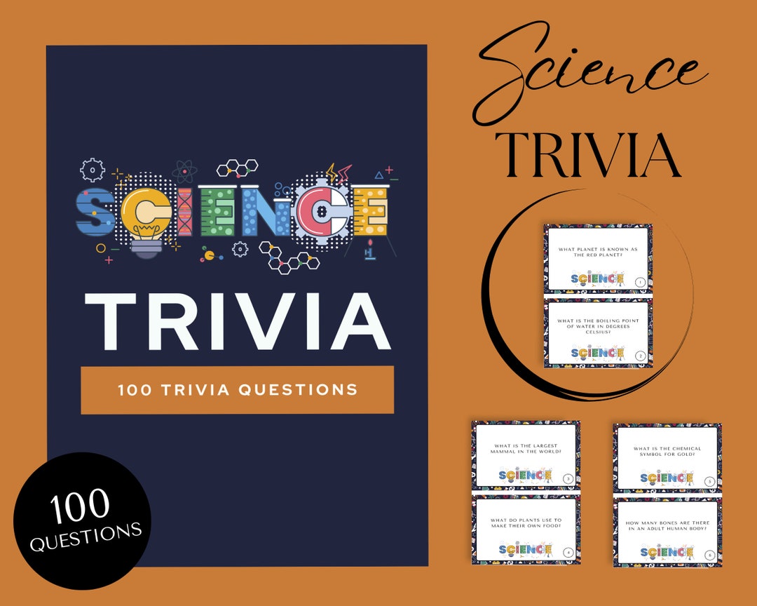 Science Trivia Cards Set, Trivia Game Printable, Trivia Night, Question ...