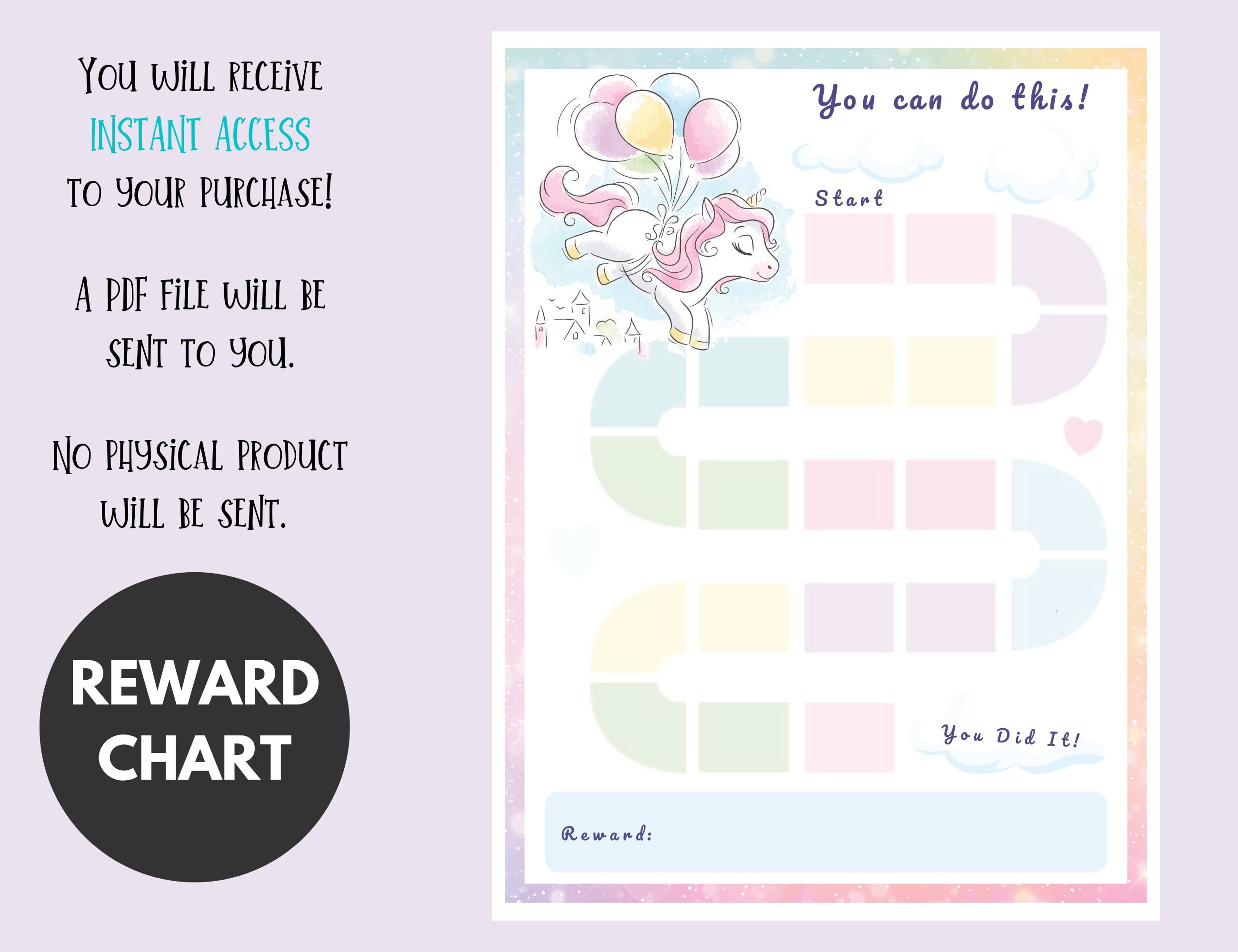 Unicorn Reward Chart for Girl, Rainbow Behavior Chart, Daily Chore ...