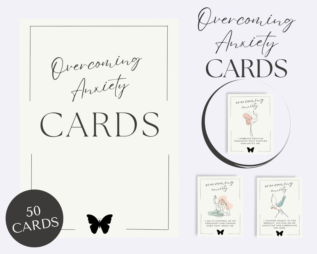 Overcoming Anxiety Affirmation Cards, Printable Affirmation Card Deck ...