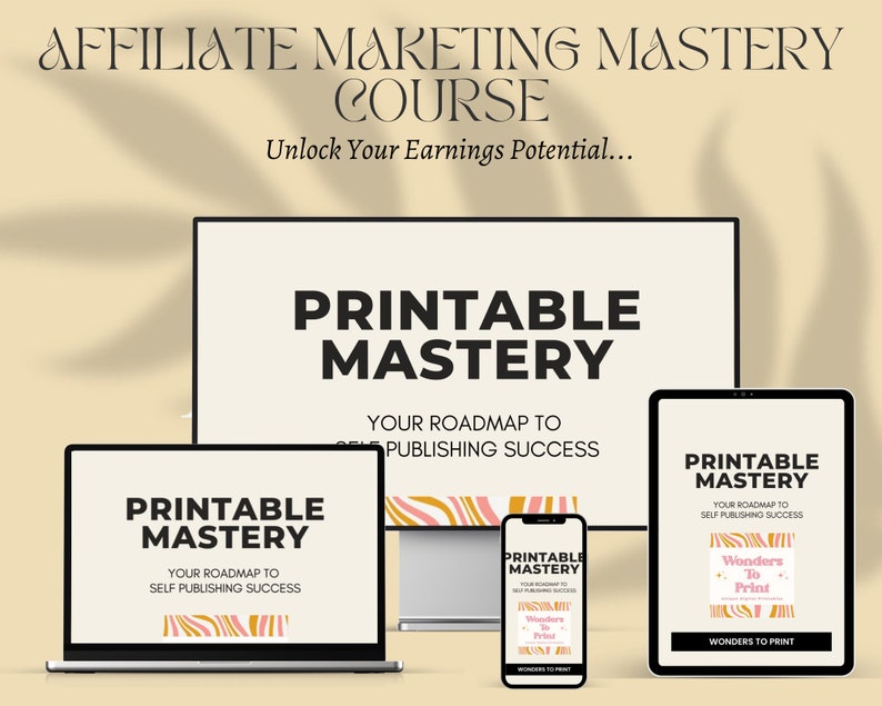 Printable Mastery Course, Printables Creation Mastery Guide, Content ...